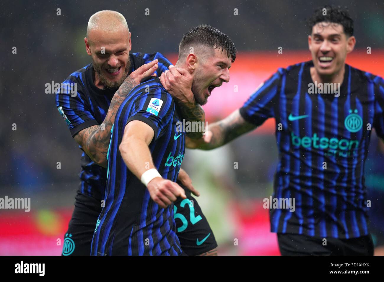 Inter MilanÕs Petar Sucic celebrates after scoring 2-0 during the Serie ...