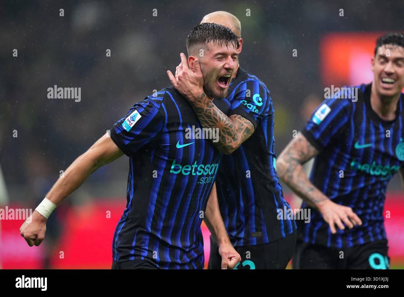 Inter MilanÕs Petar Sucic celebrates after scoring 2-0 during the Serie ...