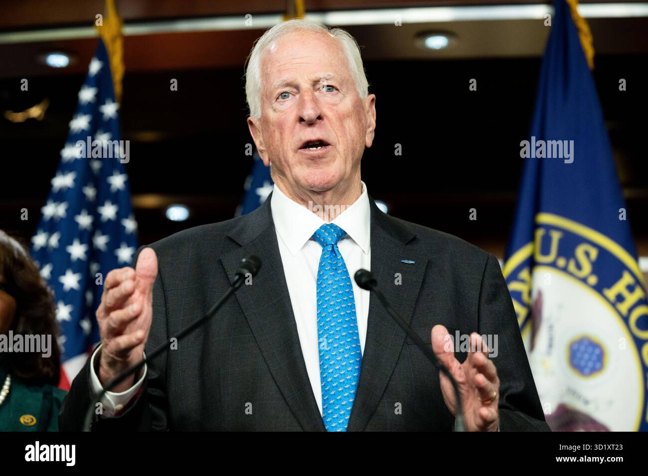 U.S. Representative Mike Thompson (D-CA) speaking at a press conference ...
