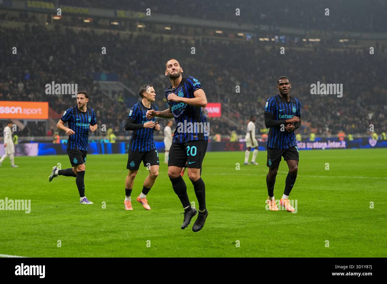 Hakan Calhanoglu goal celebrate during the Italian championship Serie A ...