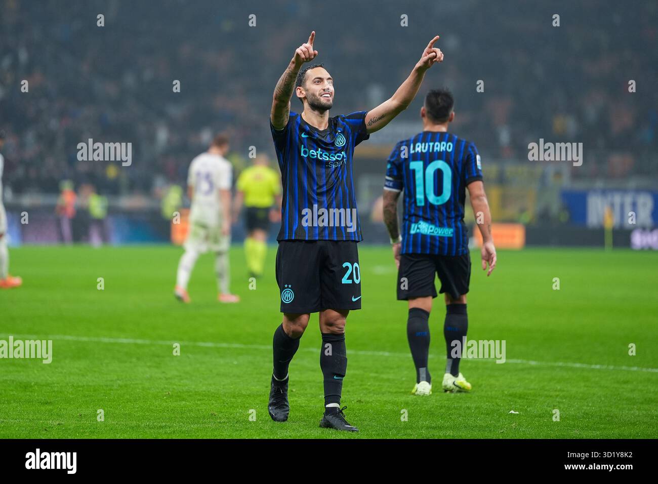 Hakan Calhanoglu goal celebrate during the Italian championship Serie A ...