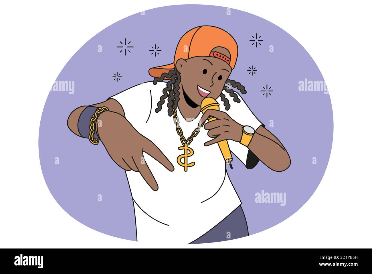 Hip rapper man vector microphone black hi-res stock photography and ...