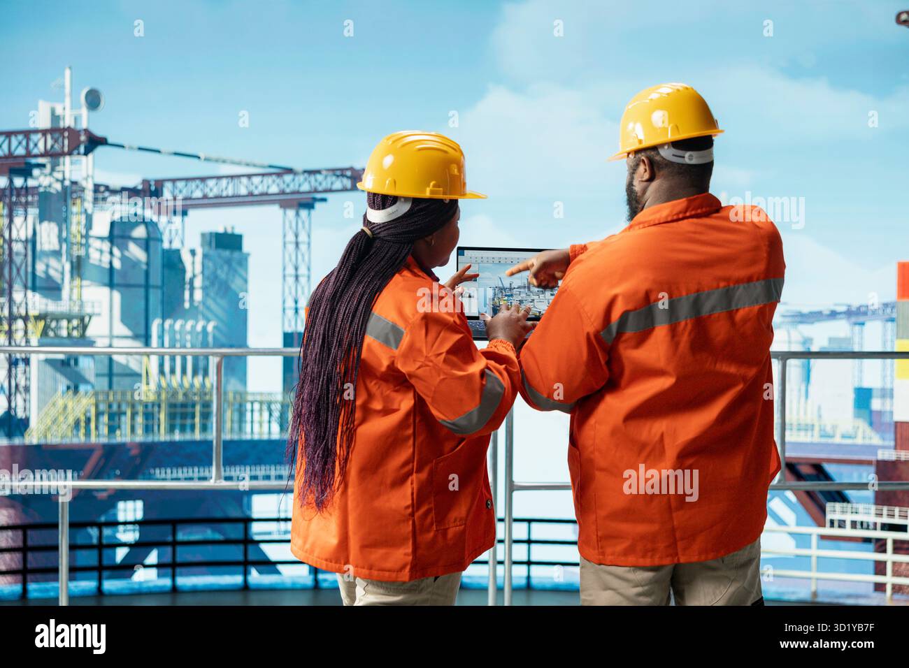 Drilling rig engineers check hi-res stock photography and images - Alamy