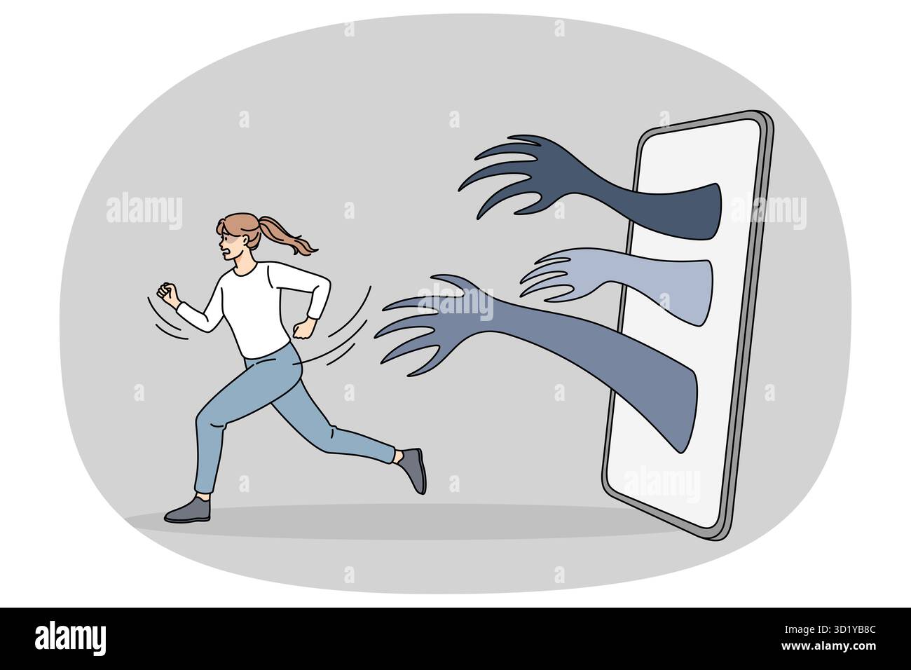 Fear woman vector scared Cut Out Stock Images & Pictures - Alamy