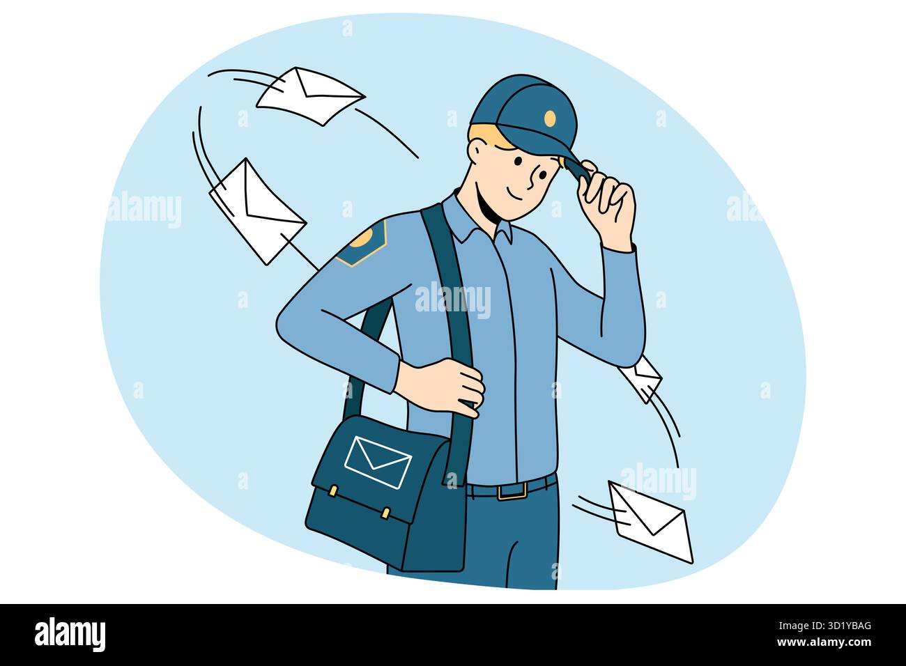 Postman delivering post in Cut Out Stock Images & Pictures - Alamy