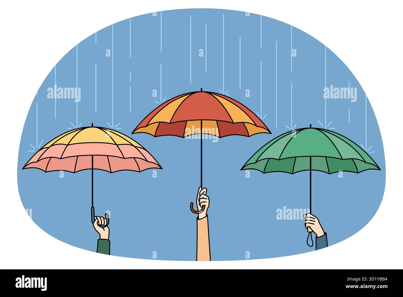 People in wind rain Cut Out Stock Images & Pictures - Alamy