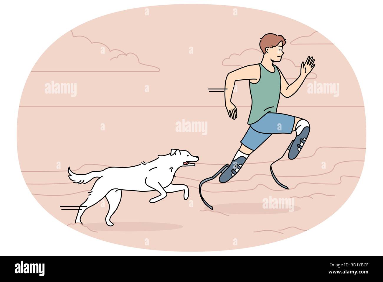 Jogging dog active Cut Out Stock Images & Pictures - Alamy