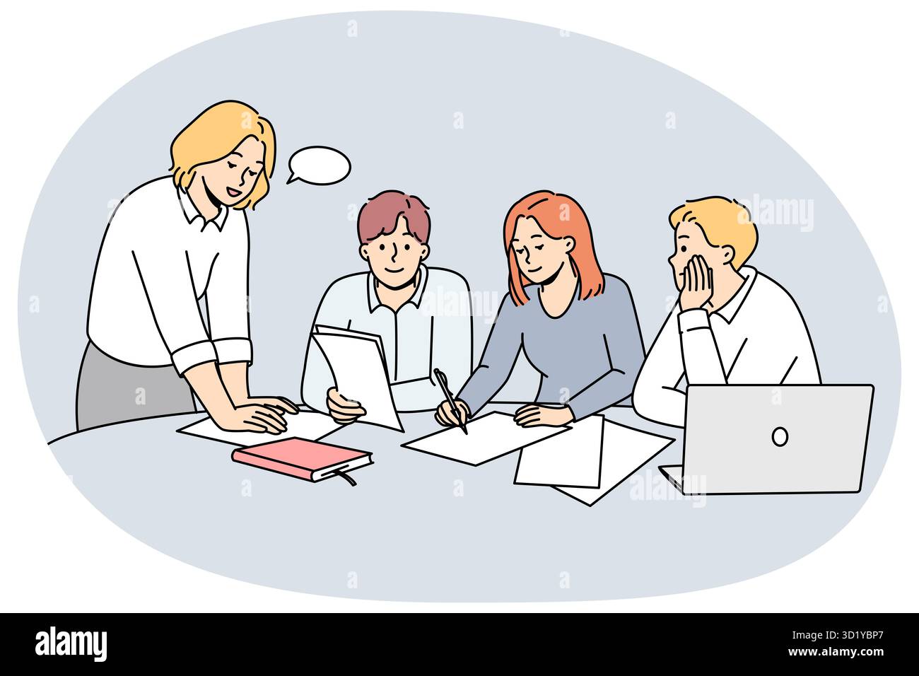 Diverse people sit desk Cut Out Stock Images & Pictures - Alamy