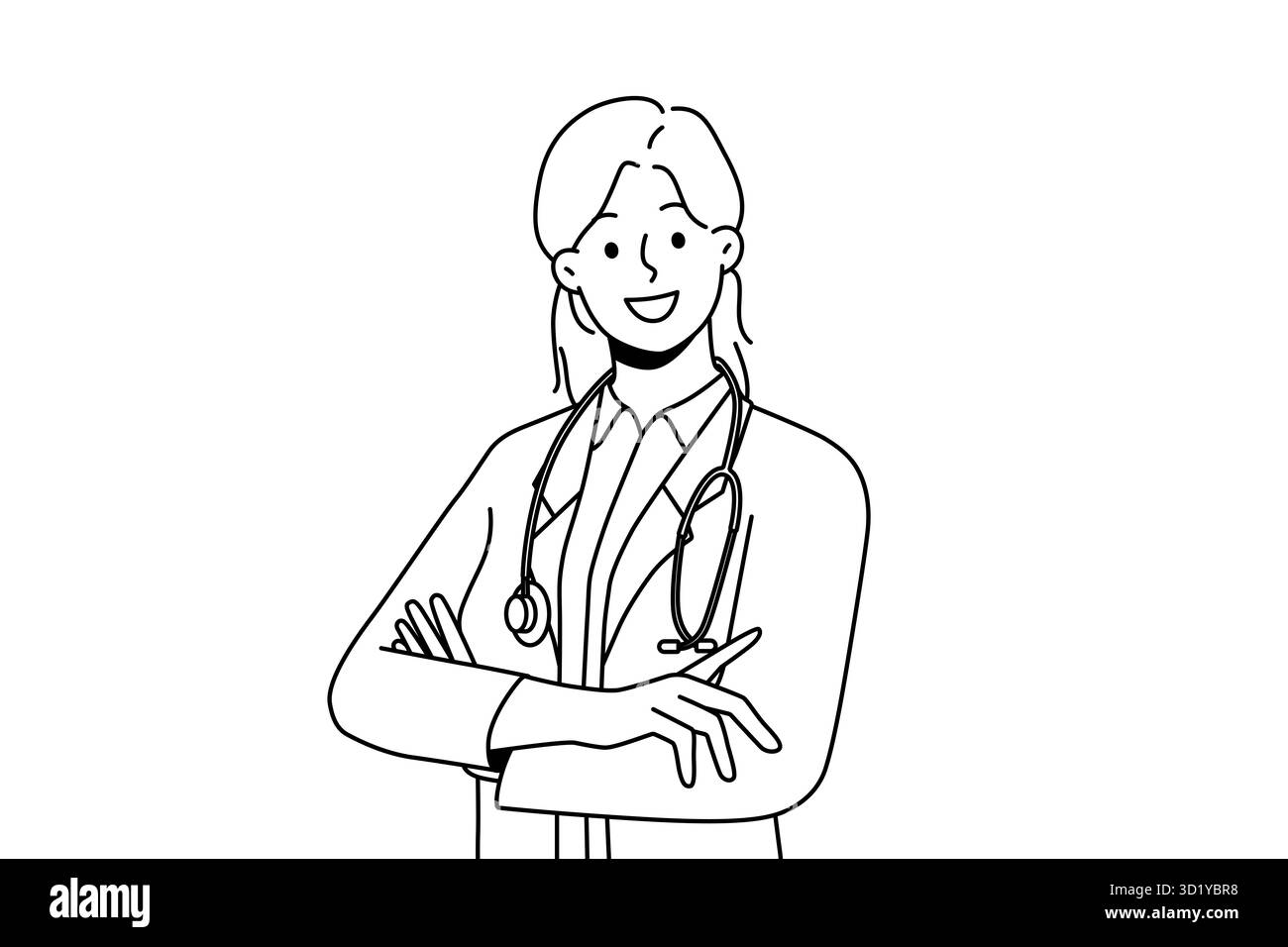 Happy doctor woman work Black and White Stock Photos & Images - Alamy