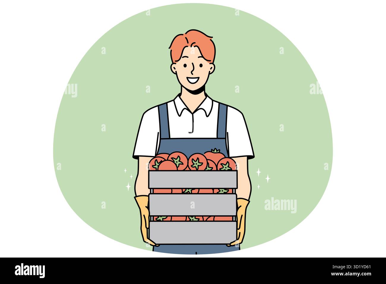 Illustration farmer farm worker Cut Out Stock Images & Pictures - Alamy