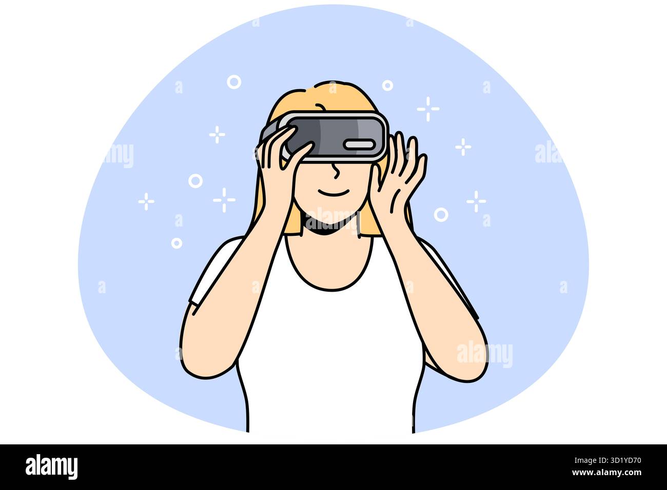 Headset woman drawing Cut Out Stock Images & Pictures - Alamy