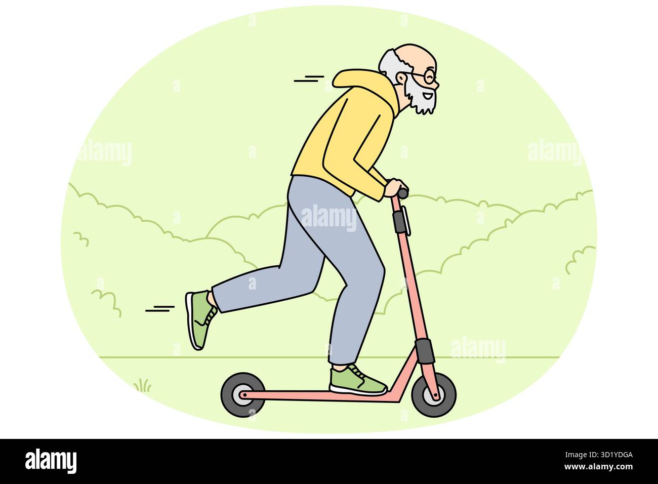 Energetic elderly man riding Cut Out Stock Images & Pictures - Alamy