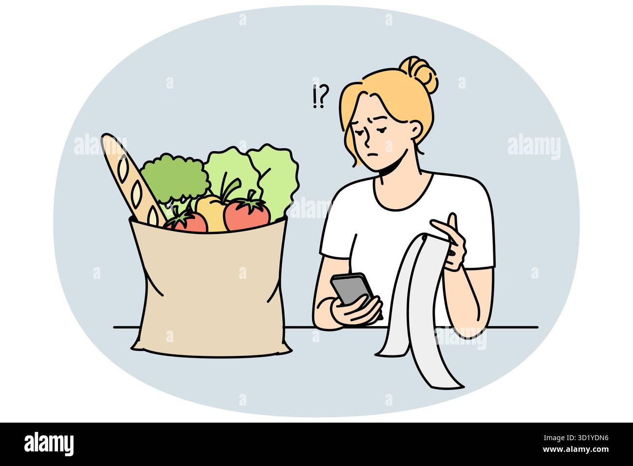 Flat cartoon character shopping Cut Out Stock Images & Pictures - Alamy