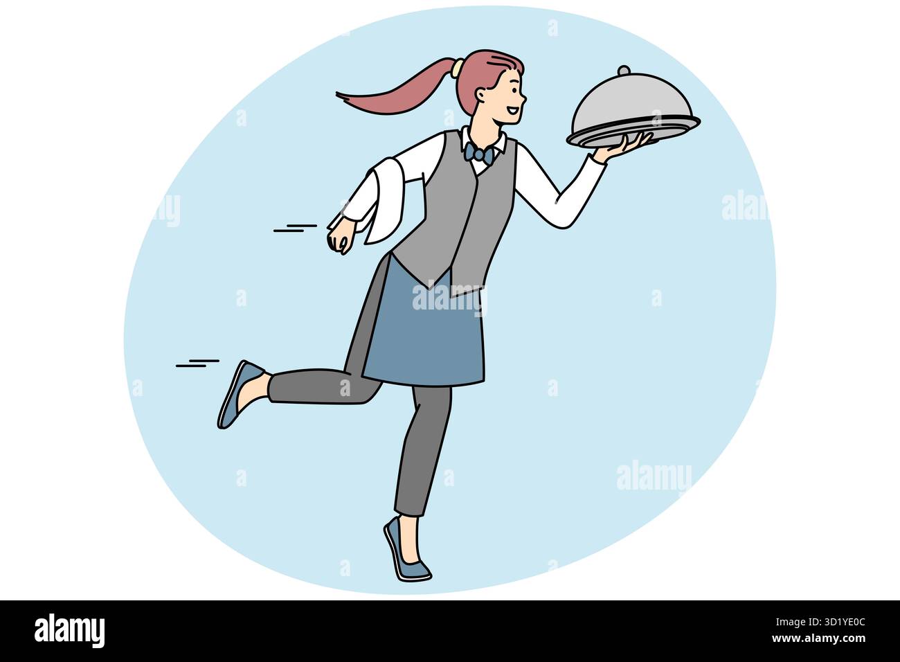 Female waiter bringing order Cut Out Stock Images & Pictures - Alamy