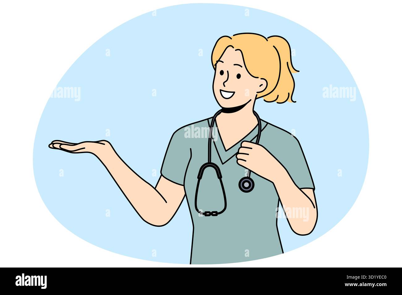 Cute nurse flat cartoon Cut Out Stock Images & Pictures - Alamy
