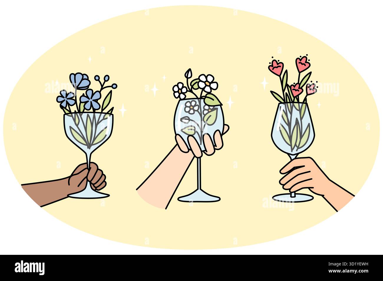 Plant in hand outline Cut Out Stock Images & Pictures - Alamy