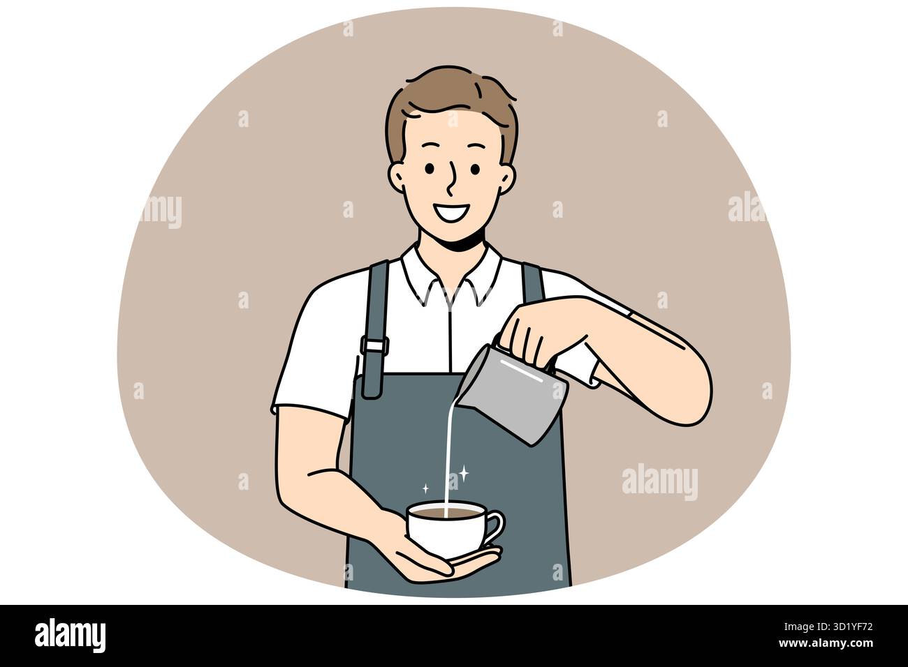 Barista in apron work Cut Out Stock Images & Pictures - Alamy