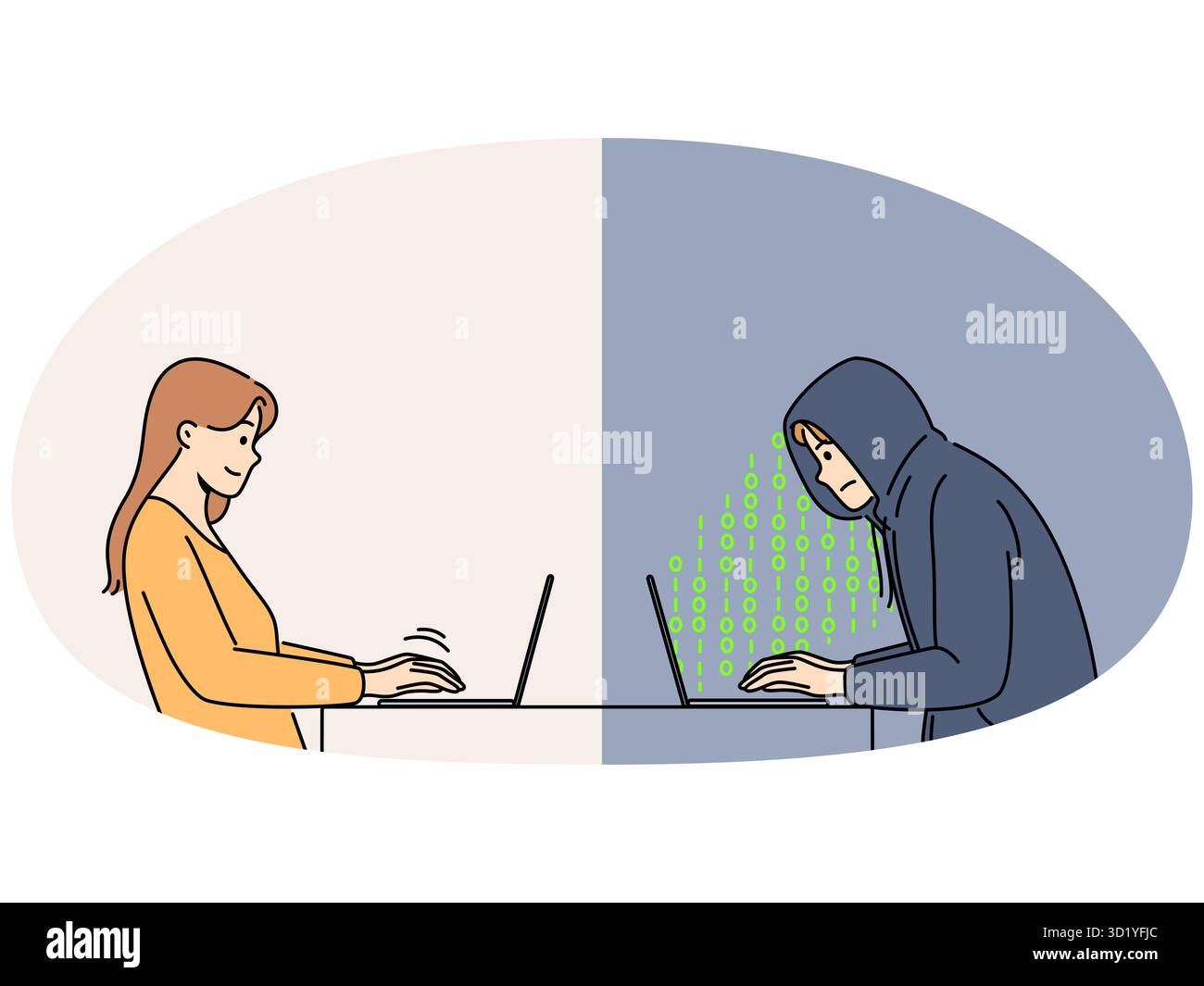 Computer hacker vector illustration Cut Out Stock Images & Pictures - Alamy