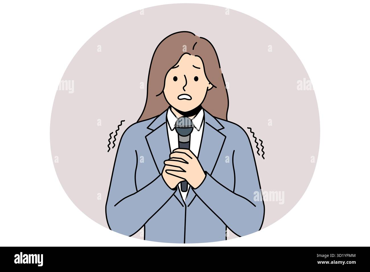 Fear woman vector scared Cut Out Stock Images & Pictures - Alamy