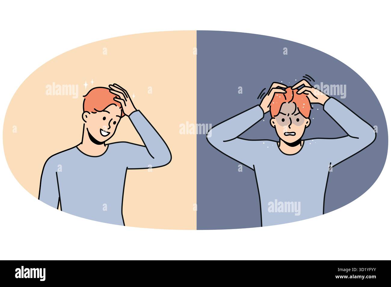 Man before after hair Cut Out Stock Images & Pictures - Alamy