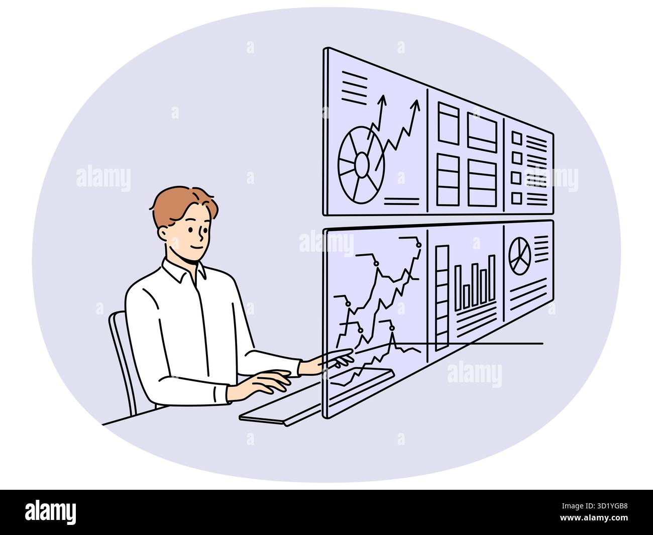 Computer in office economy Cut Out Stock Images & Pictures - Alamy