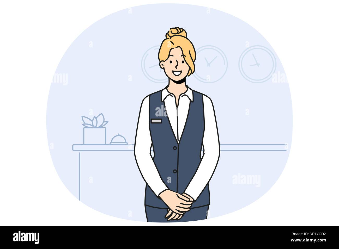 Happy receptionist working reception Cut Out Stock Images & Pictures ...