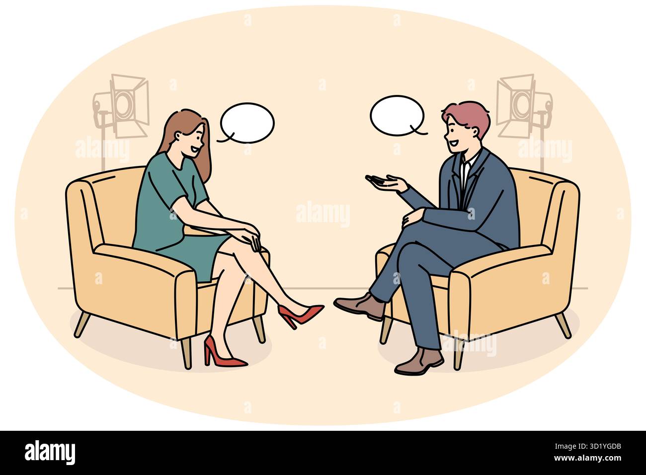 Tv news reporter smiling Cut Out Stock Images & Pictures - Alamy