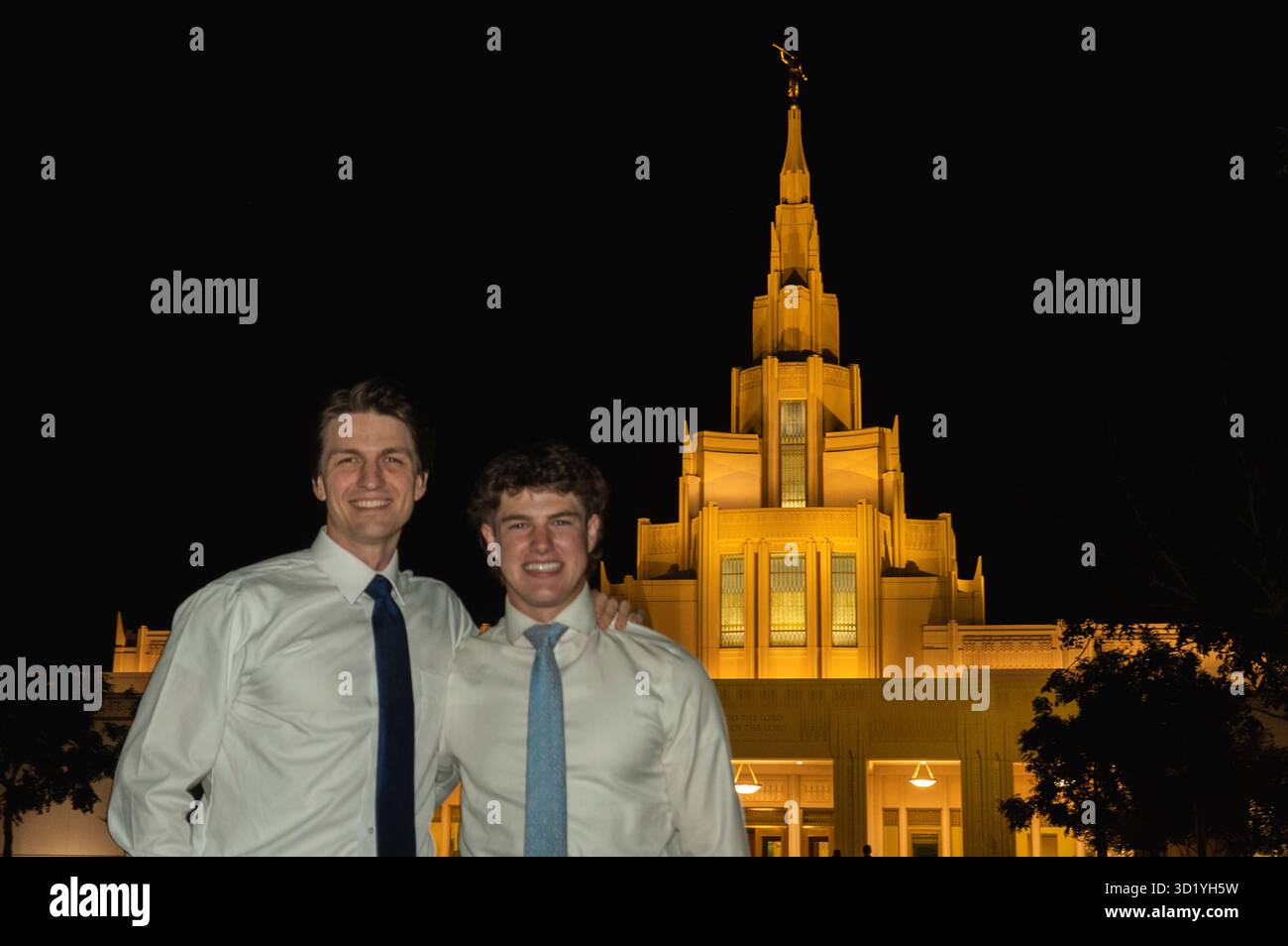 Lds family at a mormon temple from the church of Jesus Christ Stock ...