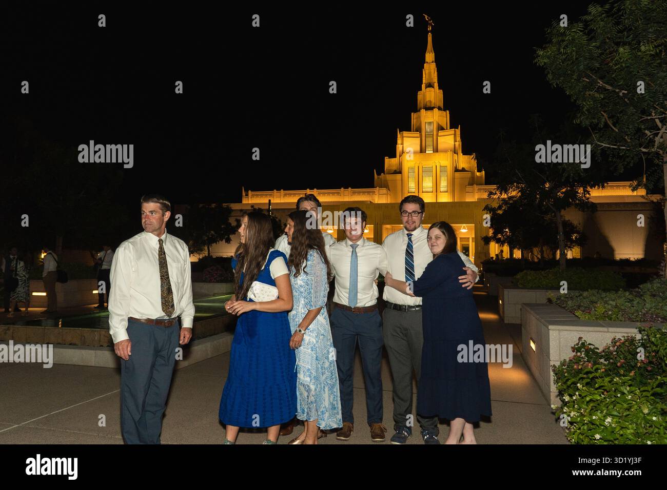 Lds family at a mormon temple from the church of Jesus Christ Stock ...