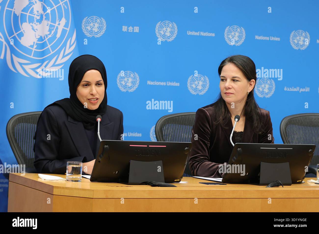 UNITED NATIONS, NEW YORK – OCTOBER 29, 2025: Alya Ahmed Saif Al-Thani ...