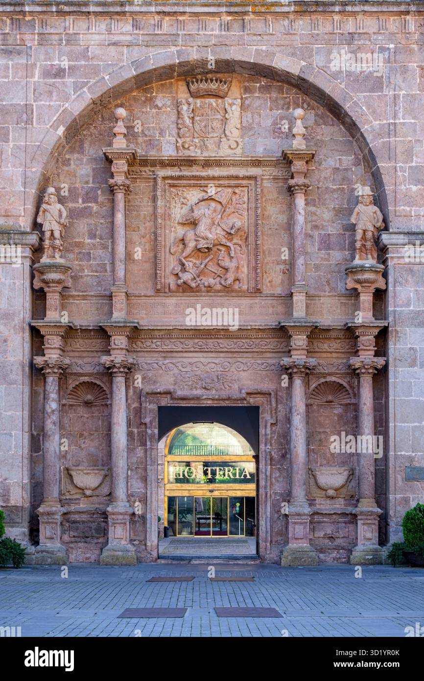 Baroque door of the seventeenth century, Royal Monastery of San Millán ...