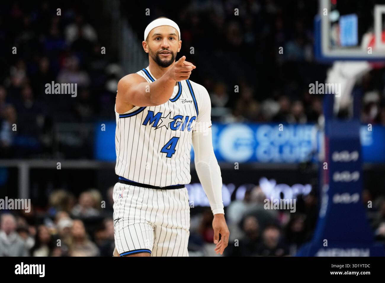 Orlando Magic guard Jalen Suggs celebrates after a three-point basket ...