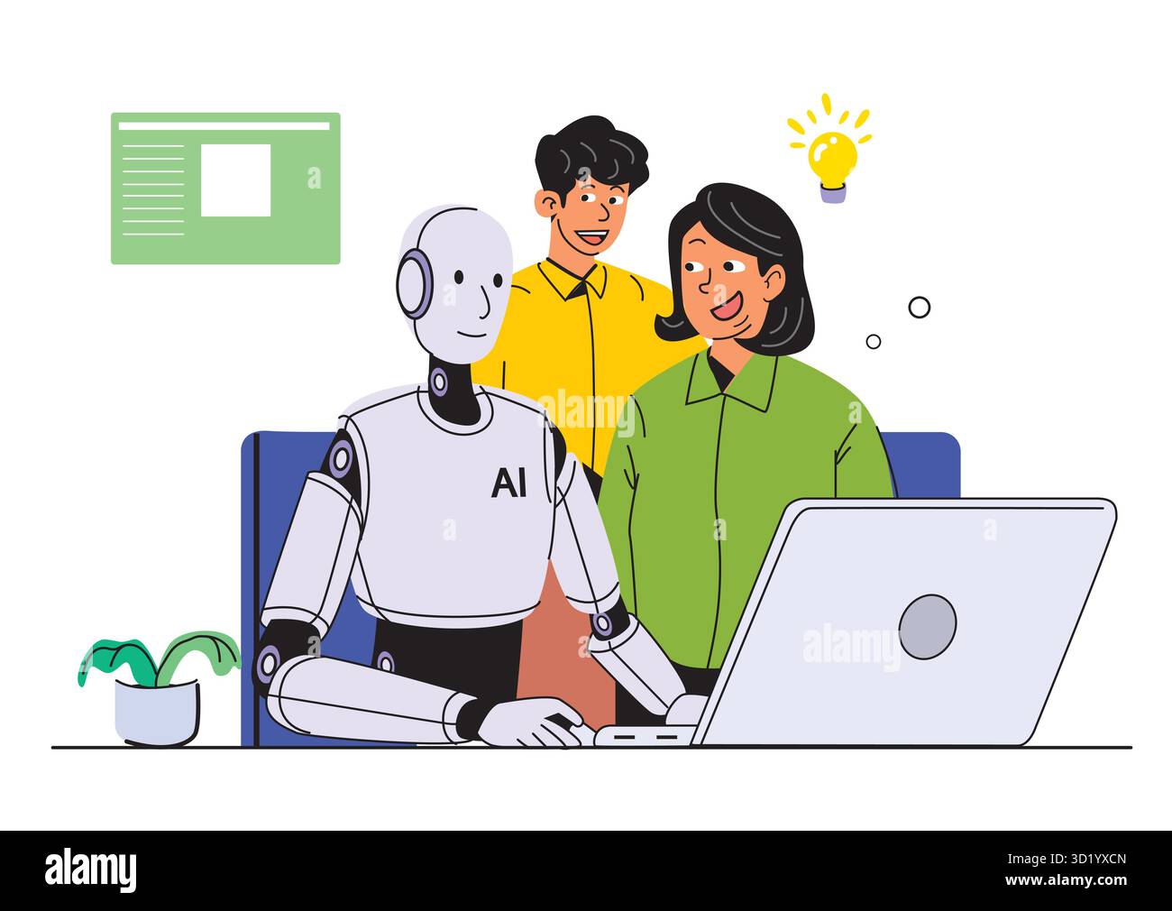 Smiling ai robot collaborating hi-res stock photography and images - Alamy