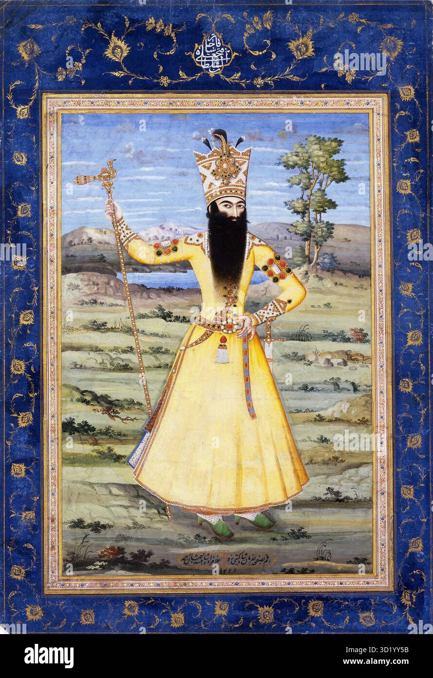 Historical illustration artwork of Fath-Ali Shah Qajar painted in 1811 ...