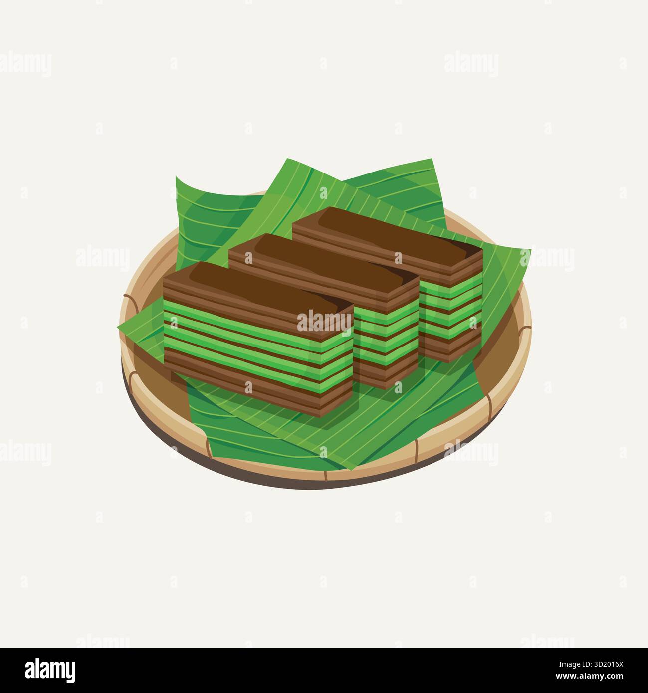 Vector illustration of famous Malaysian traditional sweet, kek lapis ...