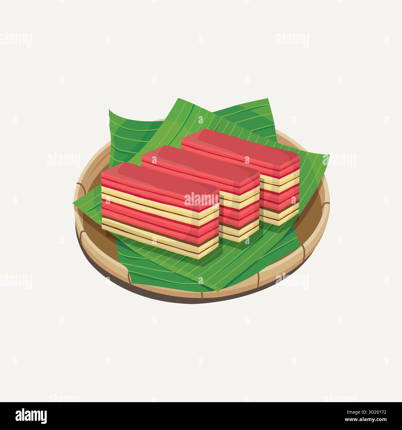 Vector illustration of famous Malaysian traditional sweet, kek lapis ...
