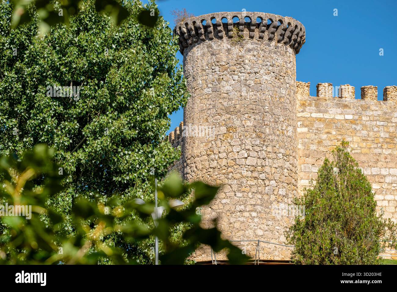 Medieval tower of the round walk Stock Photo - Alamy