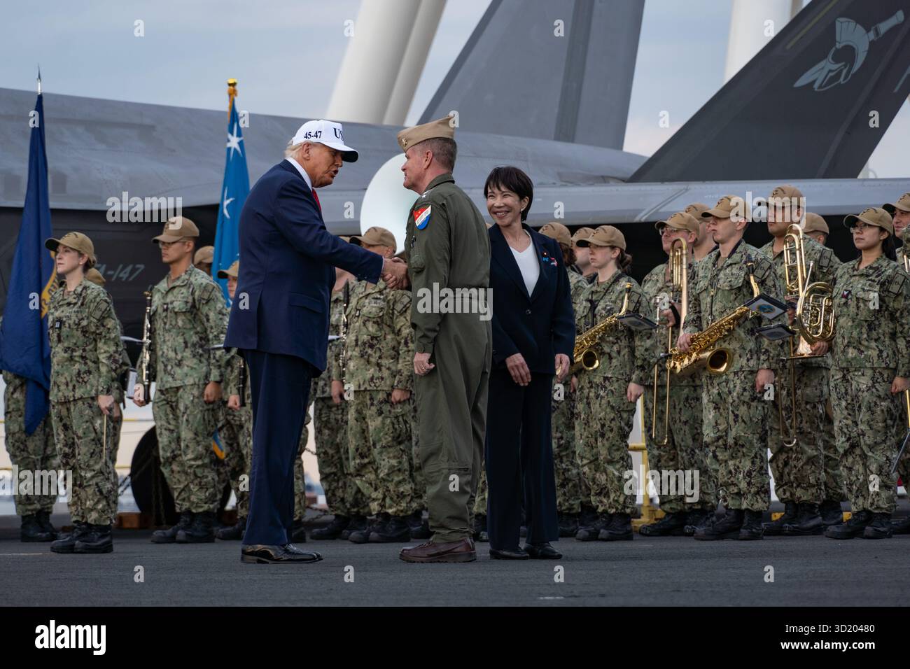 President Donald Trump greets Adm. Samuel Paparo, commander, U.S. Indo ...