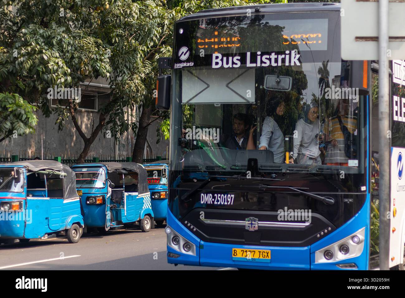 Jakarta, Indonesia - August 10, 2025: Environmentally friendly vehicles ...