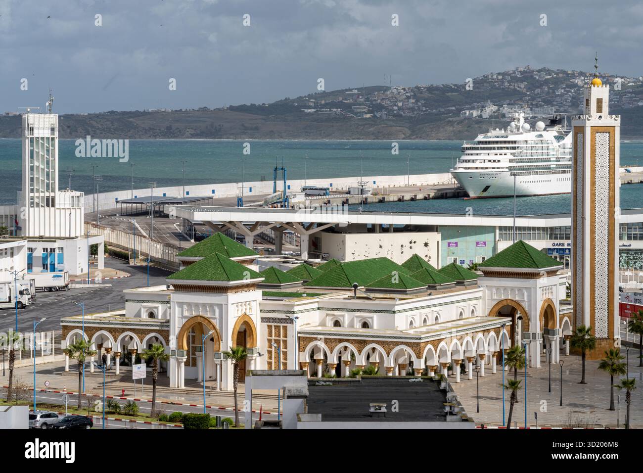 Port Mosque and Port Facilities Stock Photo - Alamy