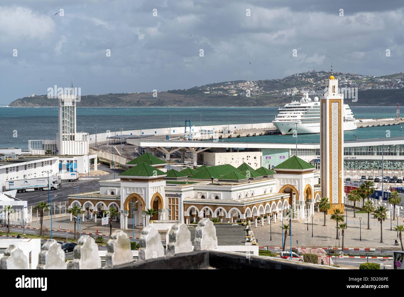 Port Mosque and Port Facilities Stock Photo - Alamy