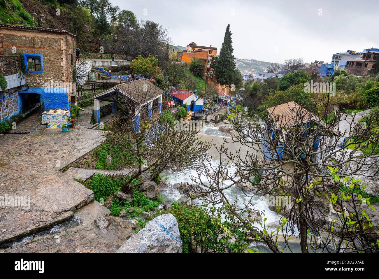 Ras el Maa fountain and washhouse, Chefchaouen, Rif Mountains, Morocco ...