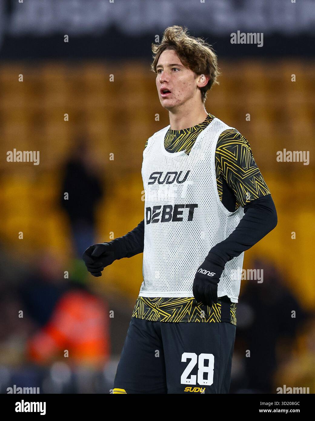28, Fer Lopez of Wolverhampton Wanderers at warm up during the Carabao ...