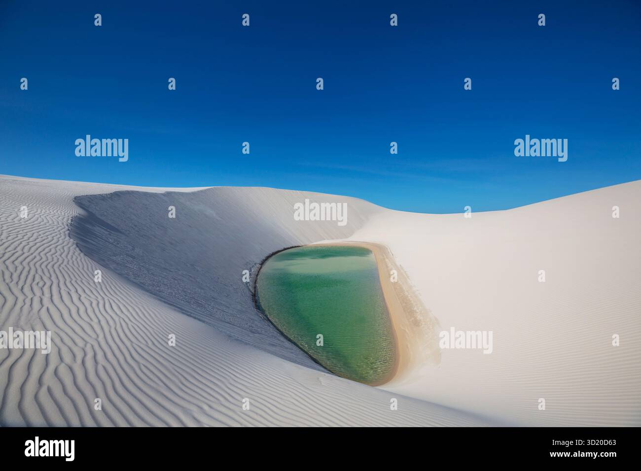 Lagoons in the desert of Lencois Maranhenses National Park, Brazil ...