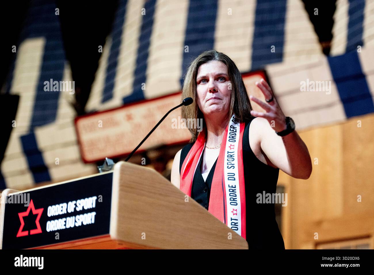 Canadian soccer champion Christine Sinclair speaks after being inducted ...
