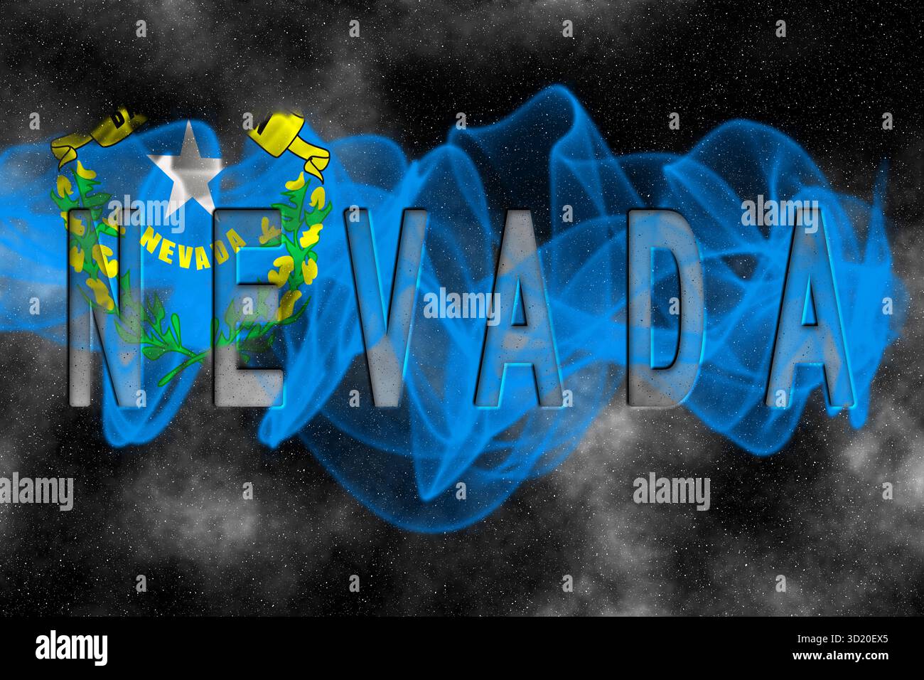 Nevada Flag with Starry Background Stock Photo - Alamy