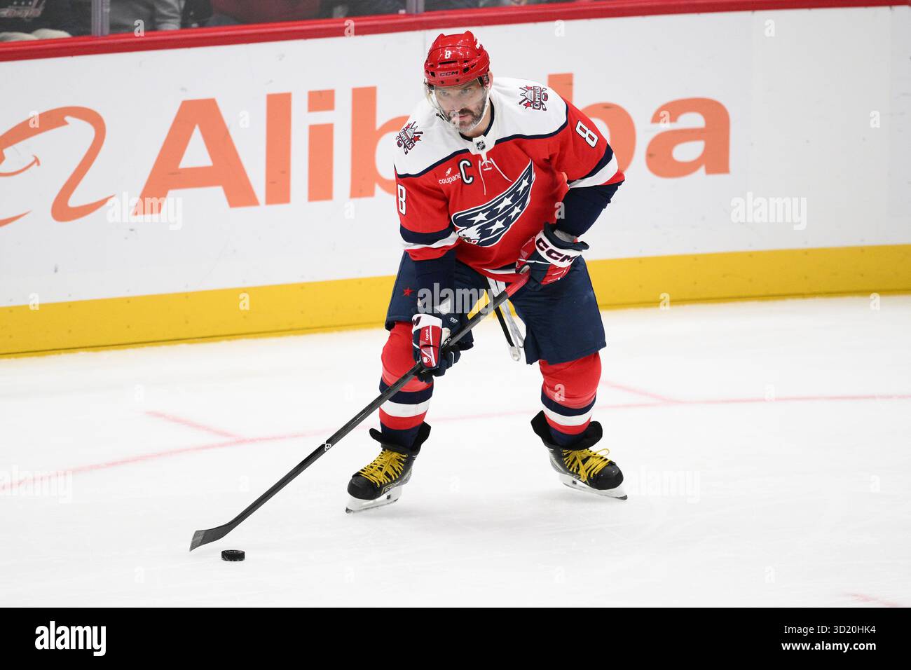Washington Capitals left wing Alex Ovechkin (8) in action during the ...