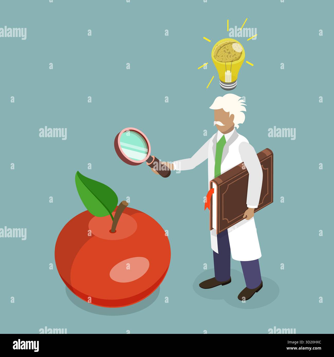 3D Isometric Flat Illustration of Albert Einstein, Famous Scientist3D ...