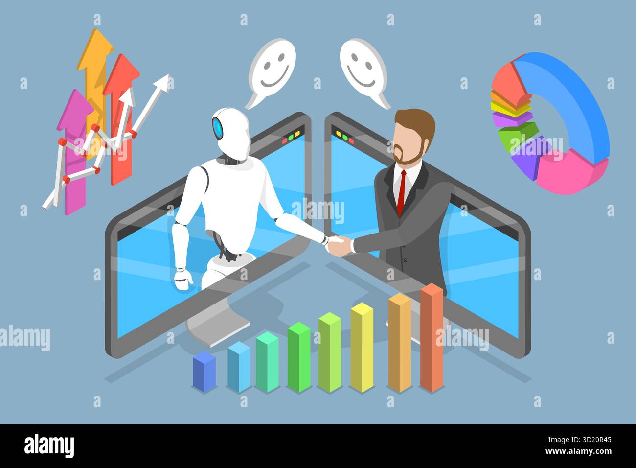 Artificial intelligence robot flat hi-res stock photography and images ...