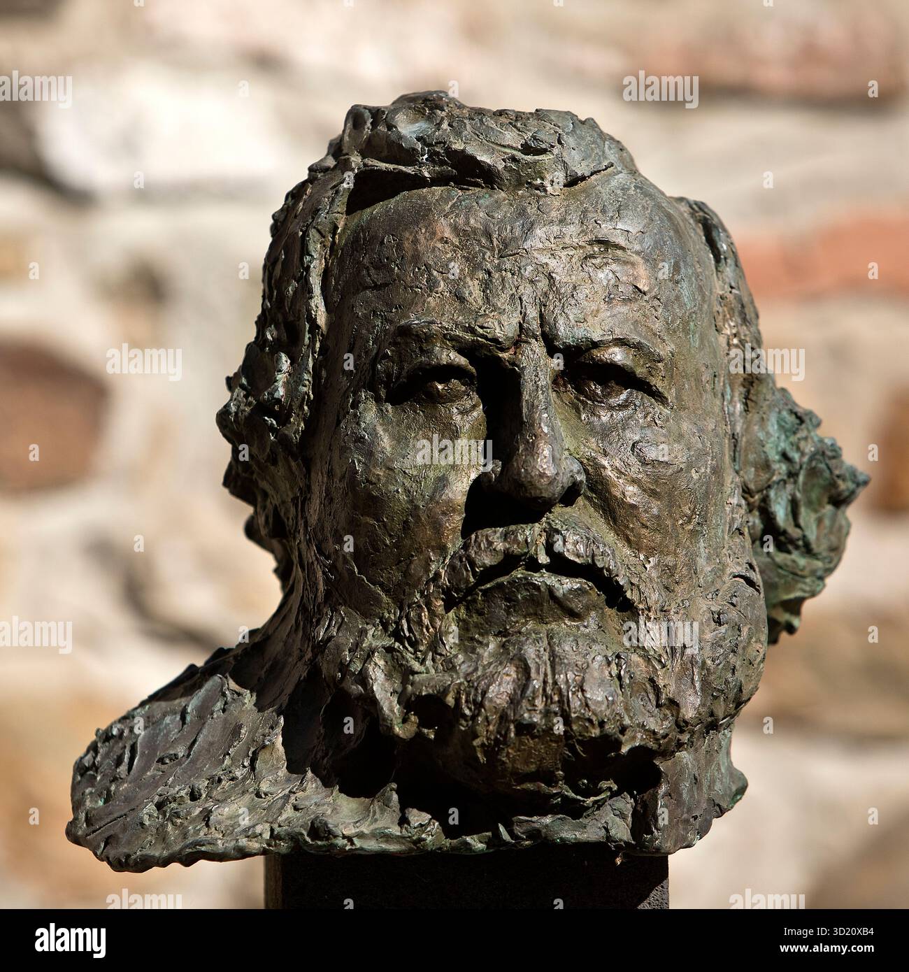 Portraitkopf Carl Vogt von Thomas Duttenhoefer, Bronze, gruen patiniert ...